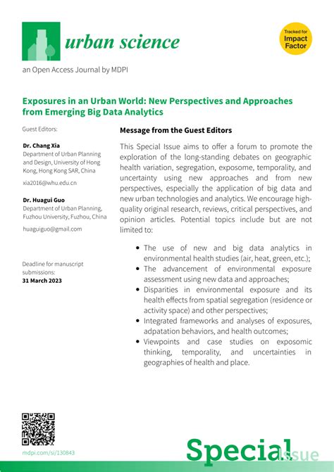 Pdf Call For Papers Special Issue Exposures In An Urban World New
