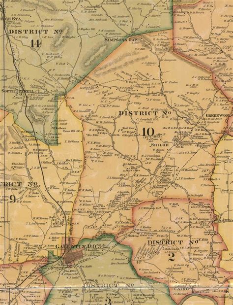 Sumner County Tennessee 1878 Old Wall Map Reprint With Etsy
