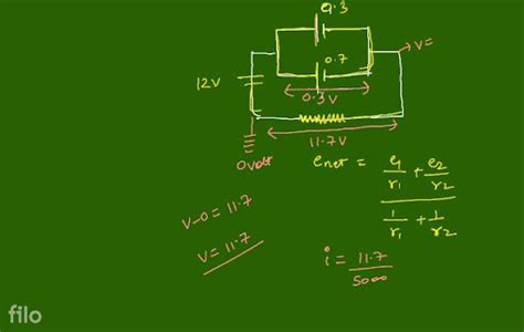 Equivalent Cell For Porallel Combination Of Two Cals Without Internal Res