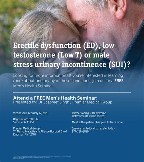 Free Mens Health Seminar February 12th Premier Medical Group