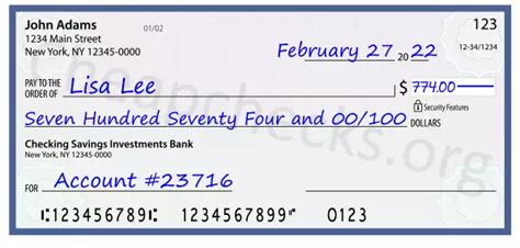 How To Write A Check For 774 Dollars Cheap Checks