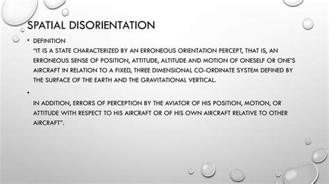 Spatial Disorientation In Aviation Pptx