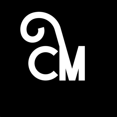 Cm Letter Logo Design On Black Background Cm Creative Initials Letter