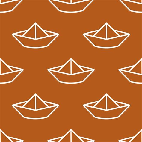 Premium Vector Brown Seamless Pattern With Origami Boat