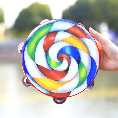 Percussão Infantil Orff Pirulito Pandeiro Com Chocalho E Tambor Para Festas Ktv Brinquedo