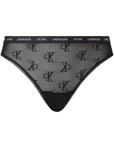 Calvin Klein Ck One Logo Mesh Thong Plus Belle Lingerie Calvin