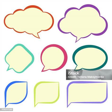 텍스트 거품 다채로운 벡터 그림 흰색 배경에 고립 된 만화 스티커 개체 그룹에 대한 스톡 벡터 아트 및 기타 이미지 개체 그룹 기포 낱말 Istock