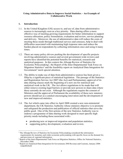 Using Administrative Data To Improve Social Statistics