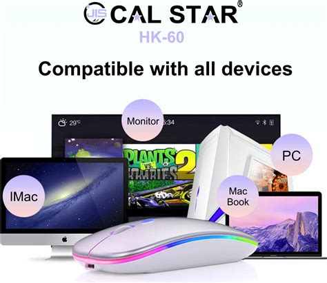 Cal Star Wireless Mouse 2 4 Ghz Usb And Bluetooth 1600 Dpi Optical Tracking Rechargeable With