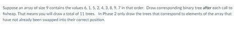 solved suppose an array of size 9 contains the values