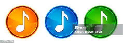 뮤지컬 노트 아이콘 빛나는 추상 라운드 버튼 세트 일러스트 북에 대한 스톡 벡터 아트 및 기타 이미지 북 합창단 개념 Istock