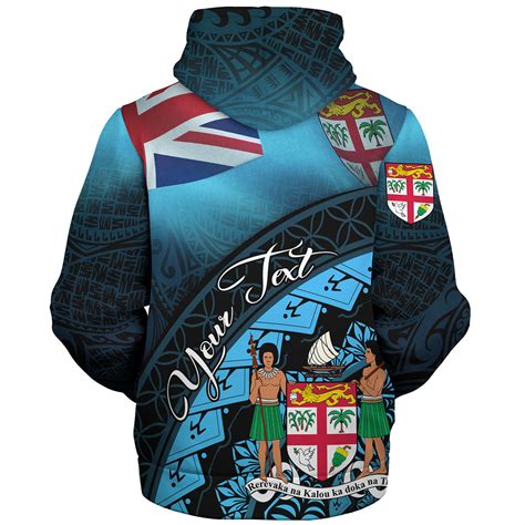 Fiji Custom Personalised Sherpa Hoodie Bula Sia Fijian Flag Tapa