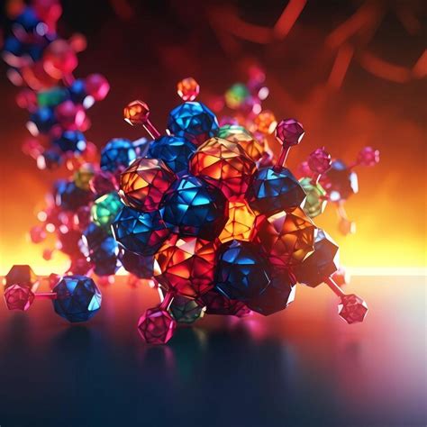 Premium Photo Science Molecular Colorful Structure Generated Ai