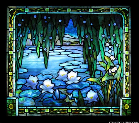 Water Lilies Stained Glass Window