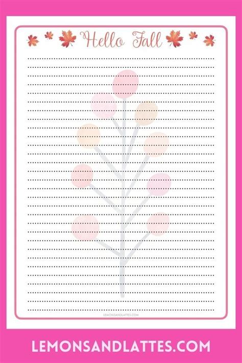 Printable Fall Writing Paper Fall Writing Writing Paper Fall