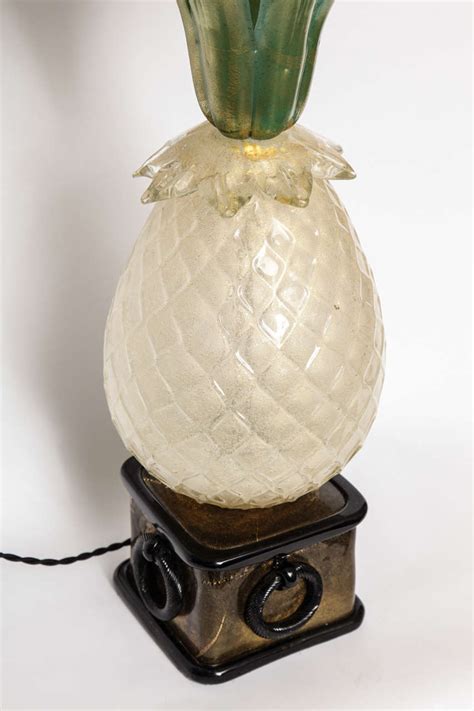 A Pair Of 1940s Art Moderne Italian Art Glass Table Lamp By Martenuzzi