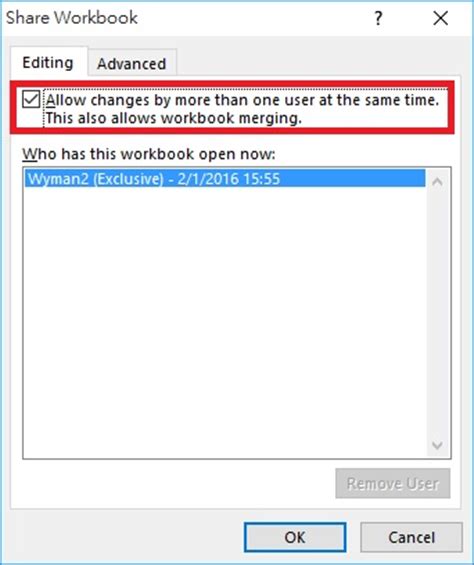 Excel Share Workbook 03 Access Excel Tips