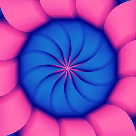 마젠타 핑크와 진한 파란색 배경 디자인 벡터의 새로운 스타일의 아름다운 3d 나선형 갈비뼈 프리미엄 벡터