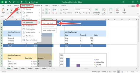 Insert A Custom Page Break In MobiSheets MobiSystems