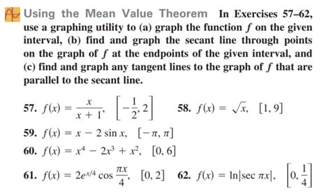 Solved Using The Mean Value Theorem In Exercises Use Chegg Com