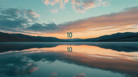 Serene Reflection Of The Number Zero In A Tranquil Lake Under A Vast