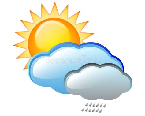 Nube Y Lluvia De Sun Stock De Ilustración Ilustración De Azul 46568401