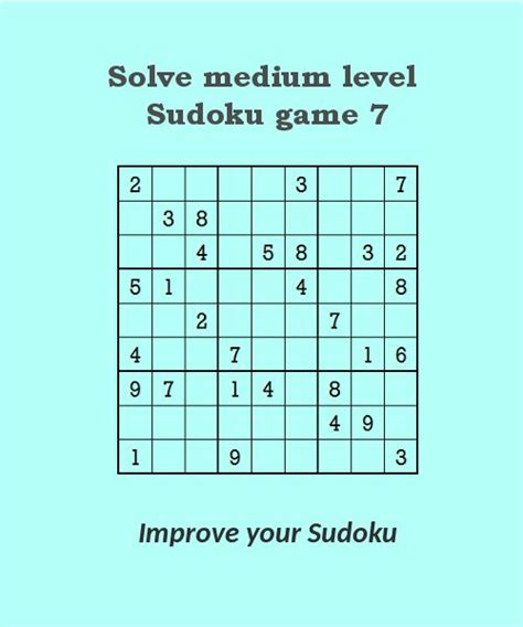 Sudoku Second Level Game Play 7 Suresolv Sudoku New Logic Games