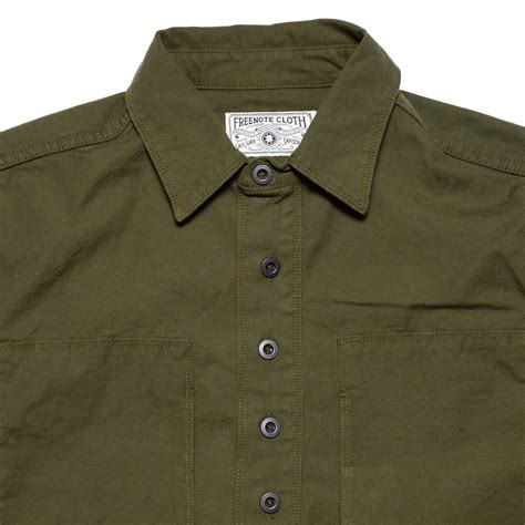 Freenote Cloth Deck Popover Short Sleeve Army Green Garmentory