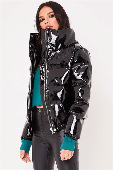High Shine Vinyl Puffer Jacket Puffer Jacket Outfit Puffer Jacket Women Jackets For Women