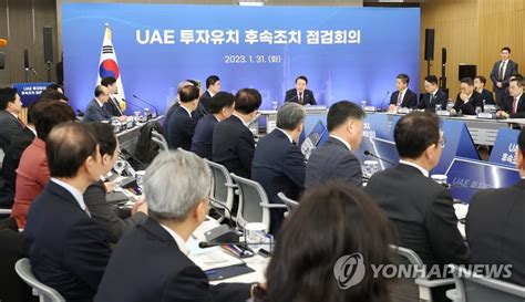 Uae 투자유치 후속 조치 점검회의 주재하는 윤석열 대통령 연합뉴스