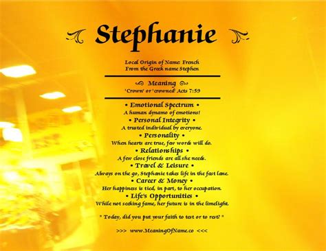 Stephanie Names With Meaning Stephanie Names