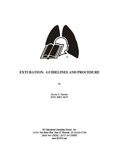 Extubation Guidelines Respiration Medical Specialties