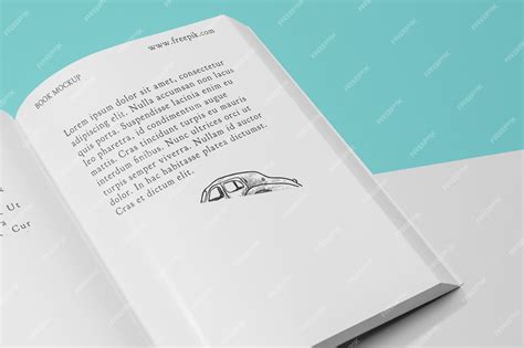 Premium Psd High Angle Open Book Mock Up With Illustration
