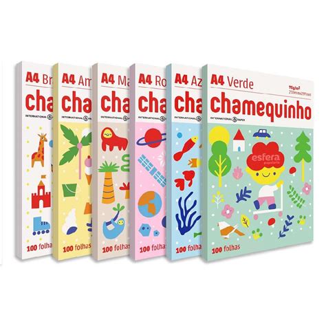 Papel Chamequinho A4 75grs 100 Folhas Chamex Esfera Papelaria I