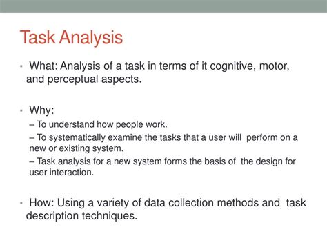 PPT Task ANALYSIS PowerPoint Presentation Free Download ID 4010422