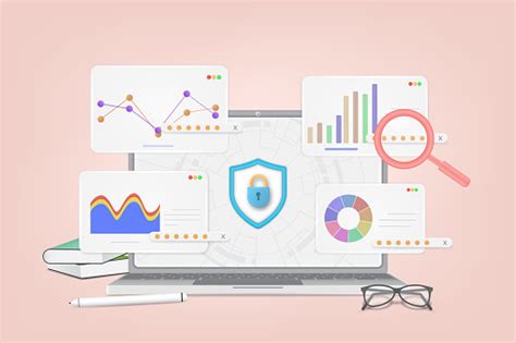 Concept Of Data Security Access Shield On Laptop Screen Protect Sensitive Data Internet Security