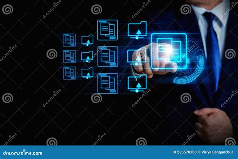 businessman`s document management system dms online document