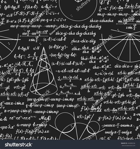 Mathematics Seamless Pattern Different Signs Figures Stock Illustration