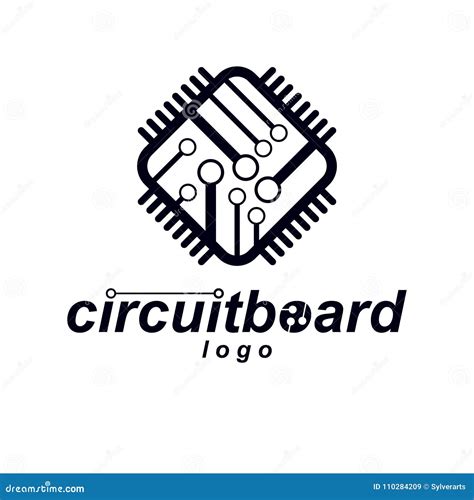 Vector Microchip Design Cpu Information Communication Technology Element Circuit Board In