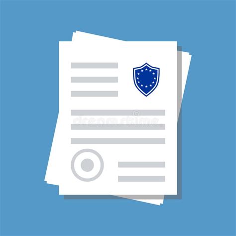 Gdpr Protected Document Or Data Flat Design Stock Vector Illustration Of Paper Arrangement