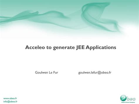 Acceleo To Generate Jee Applications Odp