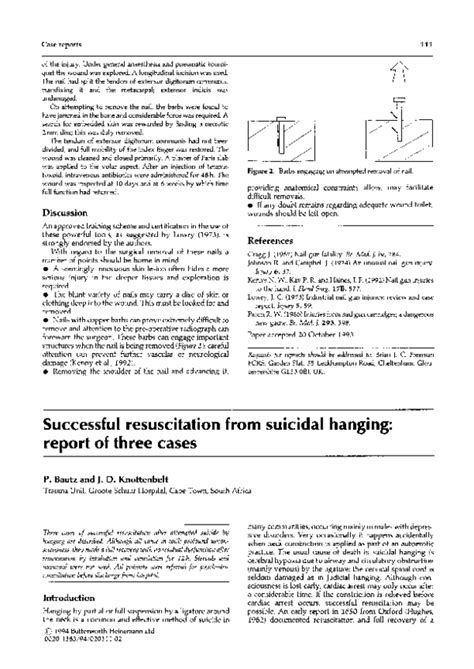 Pdf Successful Resuscitation From Suicidal Hanging Report Of Three Cases