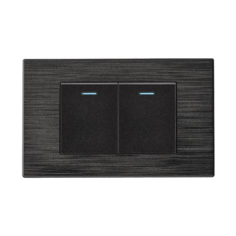 Plastic Switch Lykq 2 Gang 1 Way Black