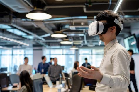 Premium Photo Virtual Reality In The Workplace Simulating Project
