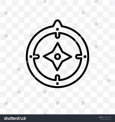 Azimuth Compass Vector Linear Icon Isolated Stock Vector Royalty Free