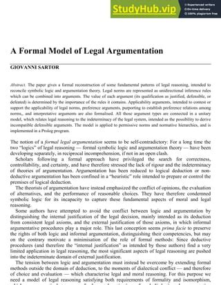A Formal Model Of Legal Argumentation Pdf