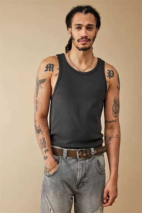 Bdg Recycled Black Ribbed Vest Urban Outfitters Uk