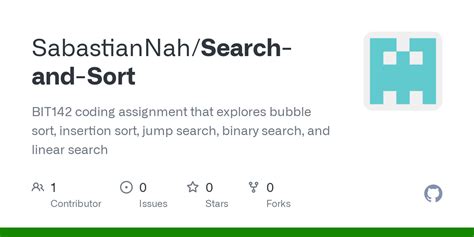 GitHub SabastianNah Search And Sort BIT142 Coding Assignment That