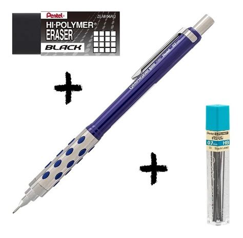 Portaminas Minas Goma 0 7 Mm Pentel Graphgear 800 Azul Mercado Libre