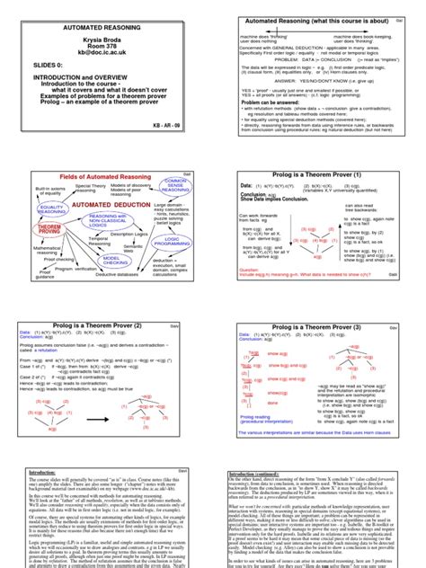 Automated Reasoning With Prolog Pdf Mathematical Proof First Order Logic